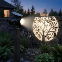 China LED Solar Gobo Projector Outdoor IP67 Waterproof Logo Light Advertising Projection Lamp for Garden Yard Landscape Lighting for sale