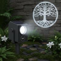 China LED Solar Gobo Projector Outdoor IP67 Waterproof Logo Light Advertising Projection Lamp for Garden Yard Landscape Lighting for sale
