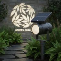 China Outdoor Solar Powered LED Gobo Projector IP65 Waterproof Premium Logo Projection Light for Garden Landscape for sale