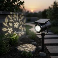 China Outdoor Solar Powered LED Gobo Projector IP65 Waterproof Premium Logo Projection Light for Garden Landscape for sale