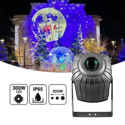 China 300W LED Snow Gobo Projector Outdoor Zoom Christmas Holiday Stage Lighting Effect for sale