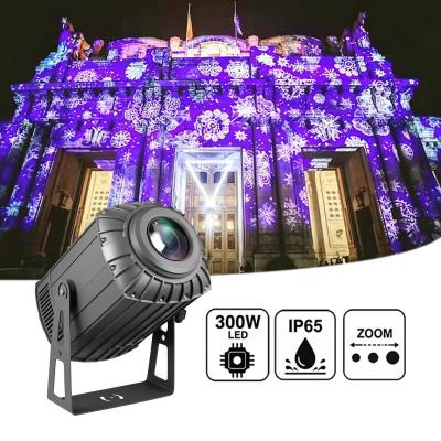 China 300W LED Zoom Outdoor Snow Projector Gobo Lighting Waterproof Christmas Decor for sale