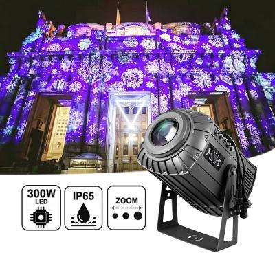China 300W LED Zoom Outdoor Snow Falling Gobo Projector Waterproof Christmas Light for sale