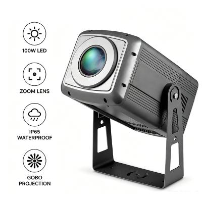 China Outdoor 100W LED Zoom Gobo Projector IP65 Waterproof Logo Projection Light for sale