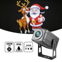 China 200W LED Outdoor Zoom Christmas Gobo Projector IP65 DMX Logo Projection for sale