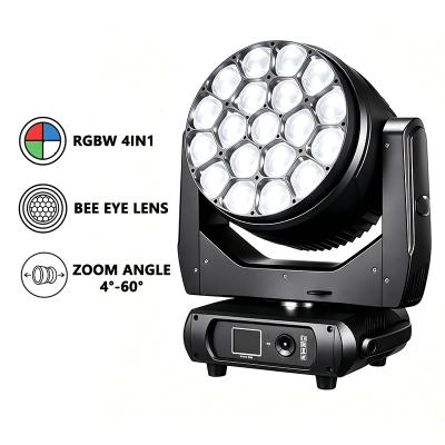 China Professional 19X40W LED Bee Eye Moving Head Wash Zoom Effect Light for sale