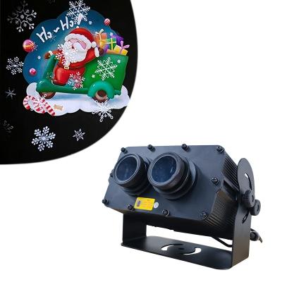 China 60W LED Outdoor Christmas Gobo 2in1 Projector Snowflake Projection Light for sale