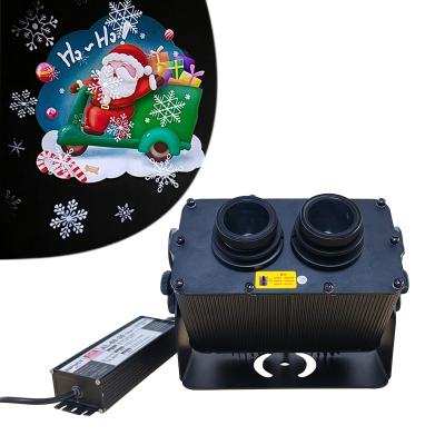 China 60W LED Outdoor Christmas Gobo 2in1 Projector Snowflake Projection Light for sale