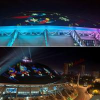 China 1400W LED Outdoor Logo Gobo Projector Custom Logo Projection Light for sale