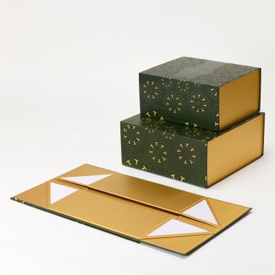 China Embossed Magnetic Closure Gift Box Portable Folding Magnetic Gift Box for sale
