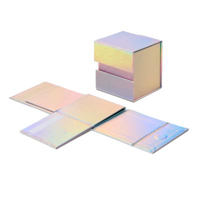 China Christmas Flash Cosmetic Packaging Box Folding Jewelry Packaging Box With Magnetic Seal for sale