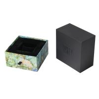 China Luxurious Cosmetic Packaging Box Black Cologne Bottle Pull Out Gift Box With Lining for sale