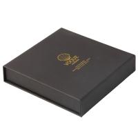China Customize Black Card Paper Gift Box Hot Stamping Logo Flip Lid Gift Box Easy Accessory for sale