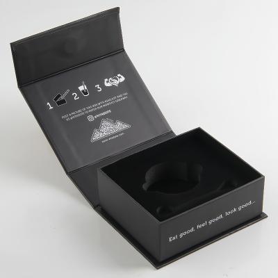 China Black Card Custom Logo Packaging Box High End Magnetic Flip High Density for sale