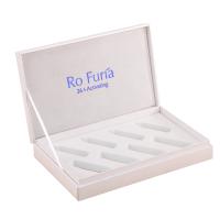 China Customized Luxury Flip Top Gift Box Hot Stamping Logo Skincare With Sponge Lining for sale