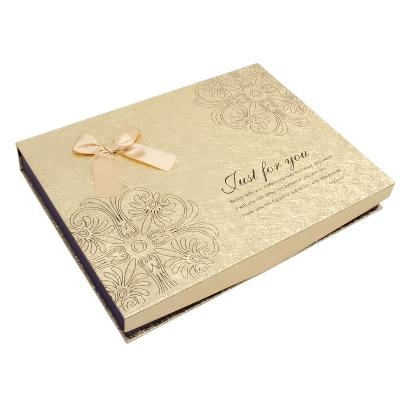 China Customized Ribbon Luxury Gift Box Eco Friendly With Top And Bottom Covers for sale