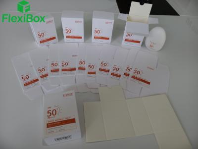 China Customized high-SPF sunscreens are the top choice: embossed texture + spot UV protection white card box. for sale