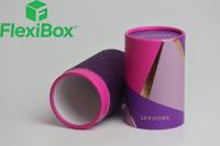China Luxury Cylindrical Cosmetic Packaging Box with Gold Foil Stamping for High-End Display for sale