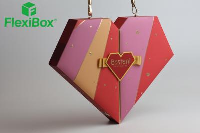China Luxury Heart-Shaped Magnetic Gift Box with Detachable Woven Leather Handle for Premium Packaging for sale