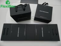 China Luxury Foldable Magnetic Gift Box with Black Textured Specialty Paper and Magnetic Flip-Top for sale