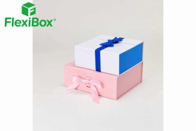 China Blue & Pink Foldable Magnetic Gift Box with Magnetic Closure and Customizable Design for Cosmetic Packaging for sale