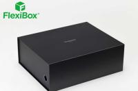 China Premium Black Magnetic Flip-top Gift Box with Minimalist Design and Foldable Structure for sale