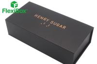 China Matte Black Specialty Paper Perfume Gift Box with Rose Gold Foil Stamping and Custom EVA Flocked Inner Tray for sale