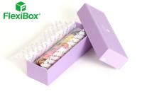 China Light Purple Matte Wrapping Paper Macaron Box with Transparent PET Tray and Two-Piece Rigid Structure for sale