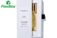 China Book-Shaped Flip-Top Travel Perfume Gift Box with Side Webbing Handle and Customizable Inner Lining for sale