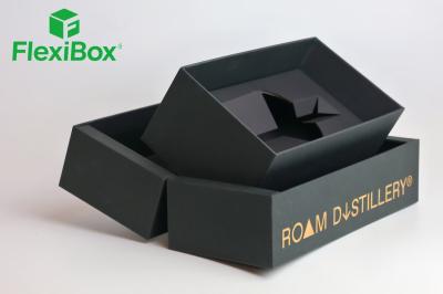 China Custom Whisky Packaging Box with Lid & Base Box Structure and Gold Foil Stamping for Luxury Spirits Gift Box for sale