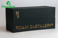 China Custom Whisky Packaging Box with Lid & Base Box Structure and Gold Foil Stamping for Luxury Spirits Gift Box for sale