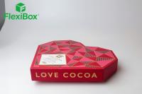 China Flat Heart-Shaped Chocolate Gift Box with Gold-Stamped Geometric Patterns and Customizable Compartmentalized Interior for sale