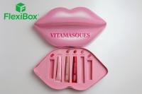 China Unique Lip-Shaped Rigid Cosmetic Gift Box with Customized Interior Trays and Complete OEM/ODM Customization Services for sale