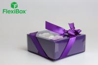 China Elegant Purple Floral Gift Box with Transparent Window Display and Customizable OEM/ODM Services for sale