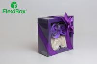 China Elegant Purple Floral Gift Box with Transparent Window Display and Customizable OEM/ODM Services for sale