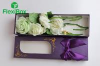 China Elegant Purple Floral Gift Box with Transparent Window Display and Customizable OEM/ODM Services for sale