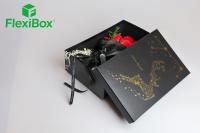 China Custom Black Rigid Gift Box with Gold Foil Stamping and Lid & Base Box Structure for Luxury Packaging for sale