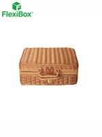China Vintage Design Faux-rattan Gift Box with Secure Locking Mechanism and Customizable Lining for sale