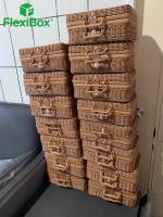 China Vintage Design Faux-rattan Gift Box with Secure Locking Mechanism and Customizable Lining for sale