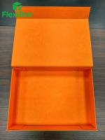 China Orange Lychee Texture Foldable Gift Box with Magnetic Closure for Flat-Pack Shipping for sale