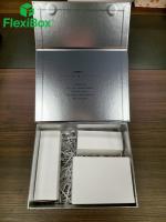 China Aurora Blue Metallic Finish Magnetic Book-Style Gift Box with Concealed Magnetic Closure for Premium Brand Presentation for sale