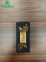 China Slim Black-and-Gold Foil Stamping Gift Box with Magnetic Closure and Arabesque Style for sale