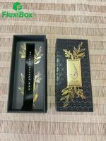 China Slim Black-and-Gold Foil Stamping Gift Box with Magnetic Closure and Arabesque Style for sale