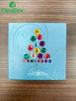 China Square Gift Box with Transparent Window and Customizable Surface Featuring Light Blue or Green Border for sale