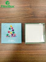 China Square Gift Box with Transparent Window and Customizable Surface Featuring Light Blue or Green Border for sale