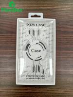 China Phone case packaging box with transparent PET blister cover and hanging hole design for customizable back panel for sale