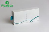 China White Specialty Paper Drawer-Style Rigid Box with Custom-Molded Blister Insert and Teal Pull Tab for Beauty Devices for sale