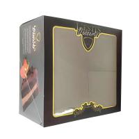 China Custom Black Cake Box with PVC Window Rigid Structure for Bakery Gift Packaging for sale