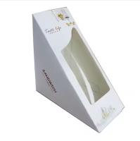 China Custom White Triangle Sandwich Box with PVC Window for Perfect Sandwich Display for sale