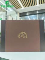 China Custom Brown Flip Top Rigid Box with Gold-Tone Metal Hardware and Custom Flocked Insert for Premium Gift Packaging for sale